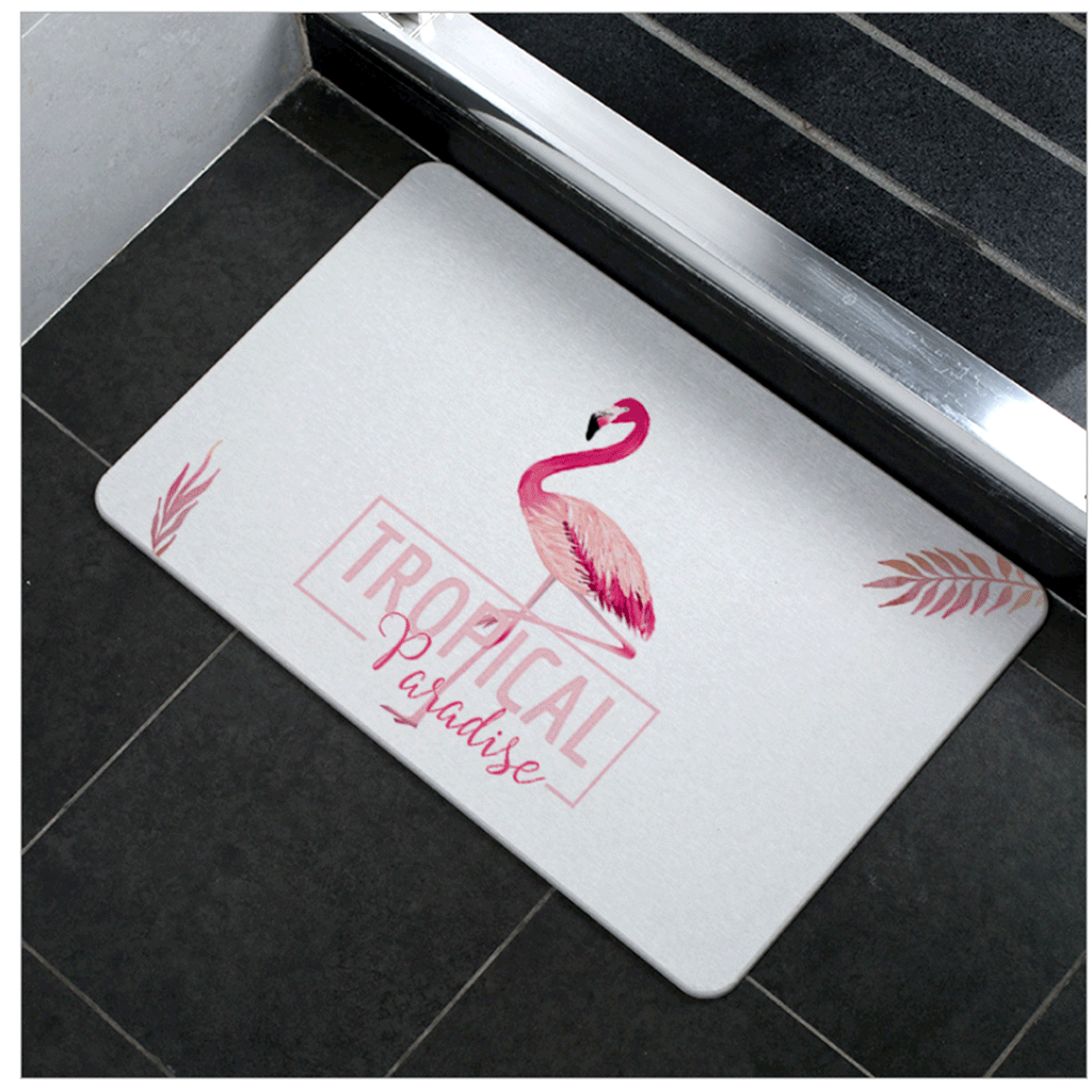 Shop Premium Diatom Floor Bath Mat Fast Drying Tropical Jungle Design ...