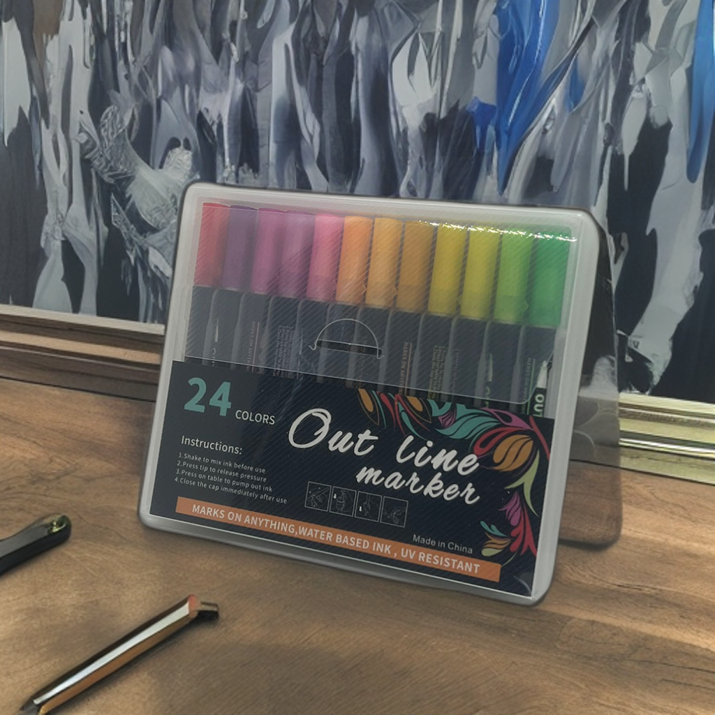 Beautiful Drawing Painting Outline Marker Set Susliving Markers ...