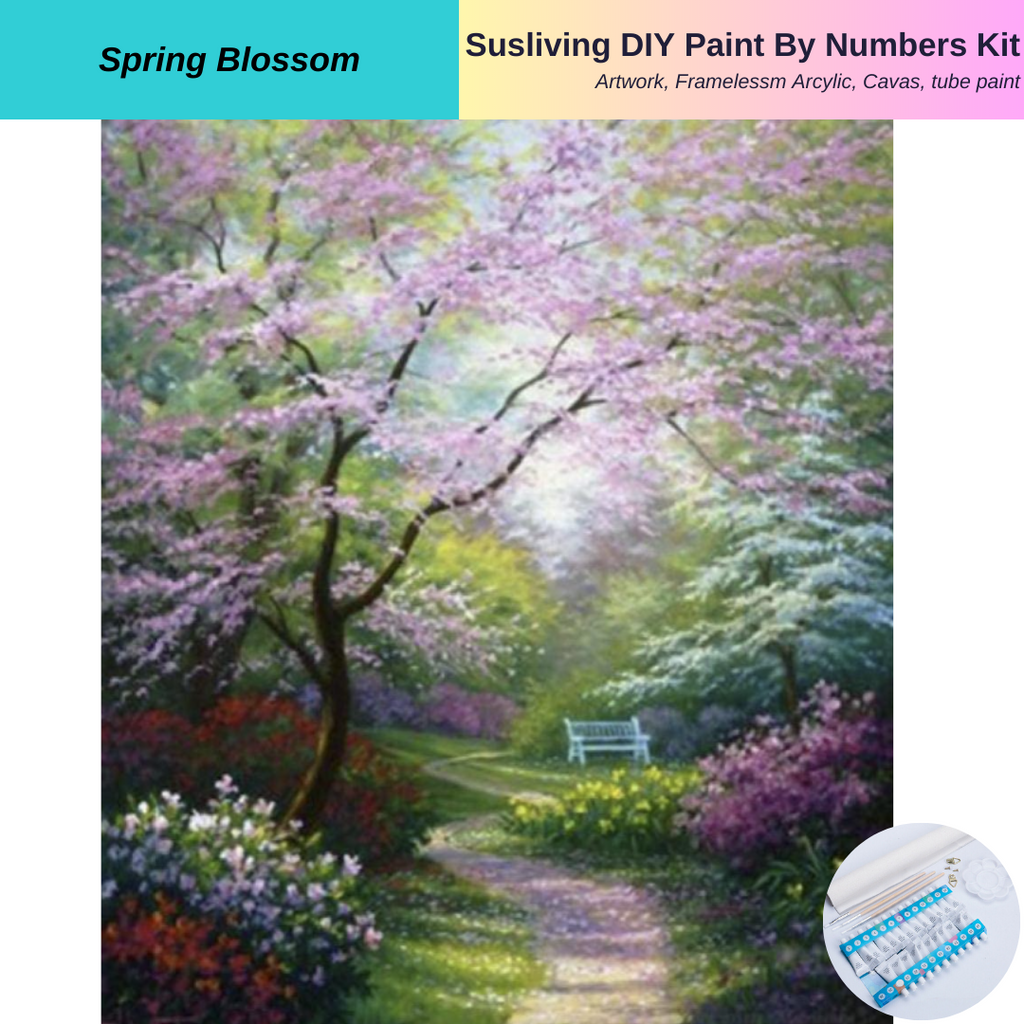 Welcome Spring with Vibrant Blooms: Susliving Art Spring Blossom Paint ...