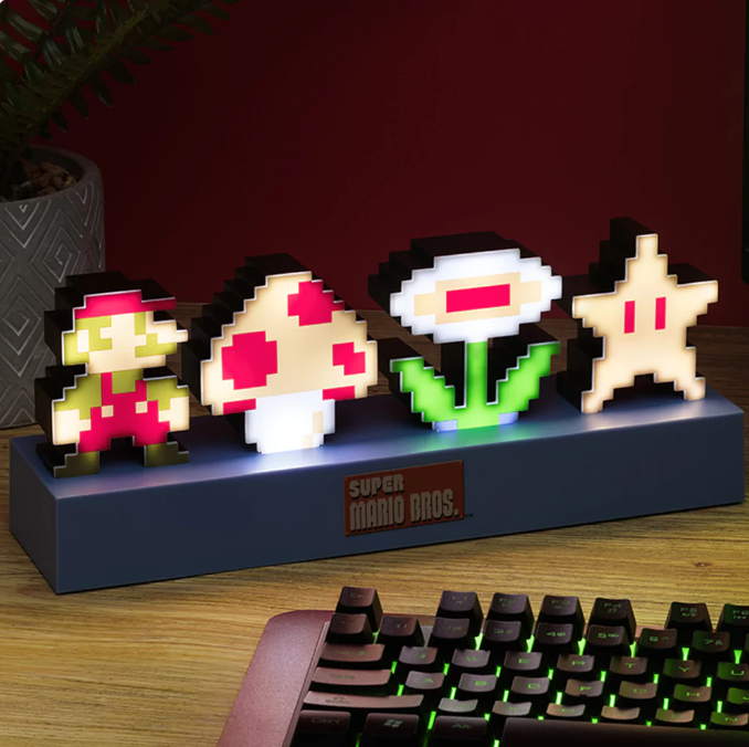 Super Mario Bros Icons Light: Retro Music Companion Birthday Present ...